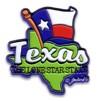 Texas Magnet 2D Map & Flag